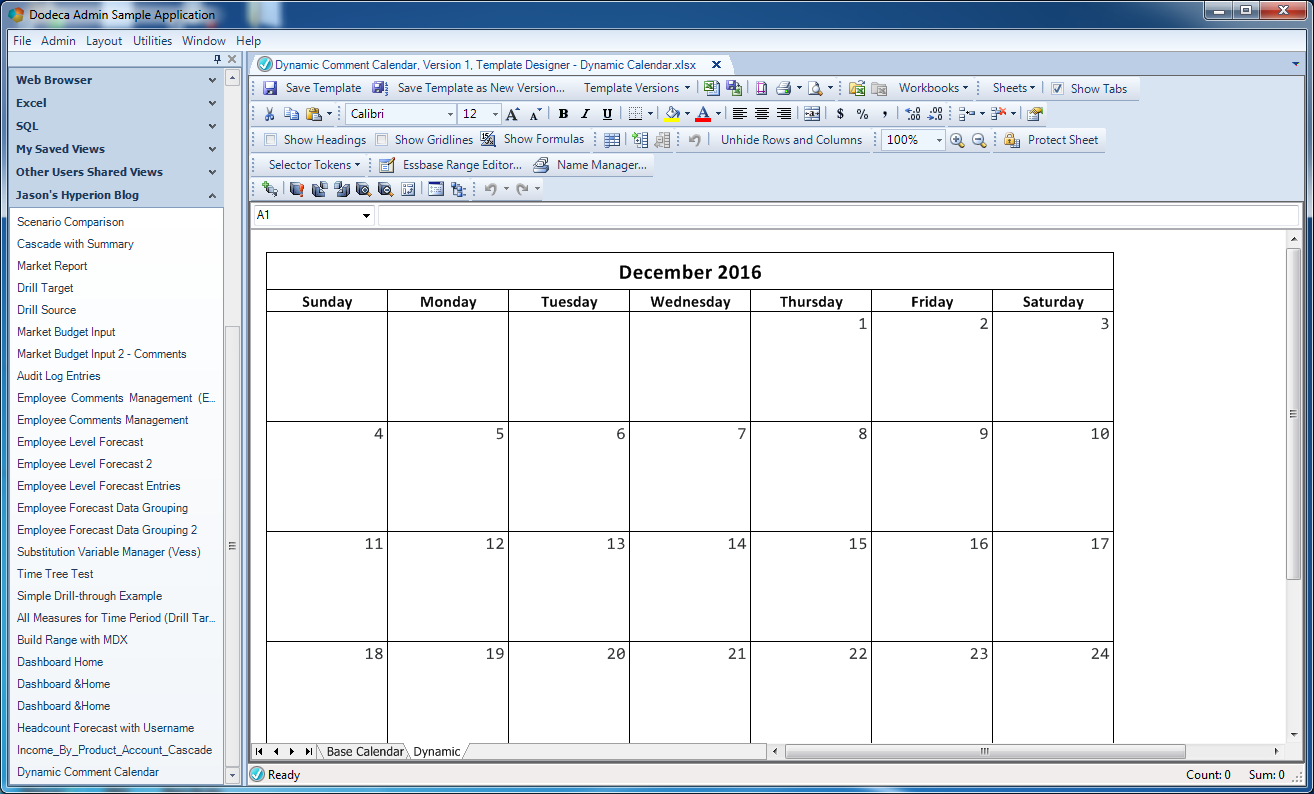 Dynamic Calendar Excel Template Summafinance